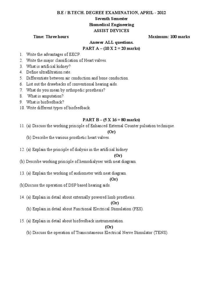 Assistive Devices Exam Questions | PDF | Teaching Methods & Materials ...