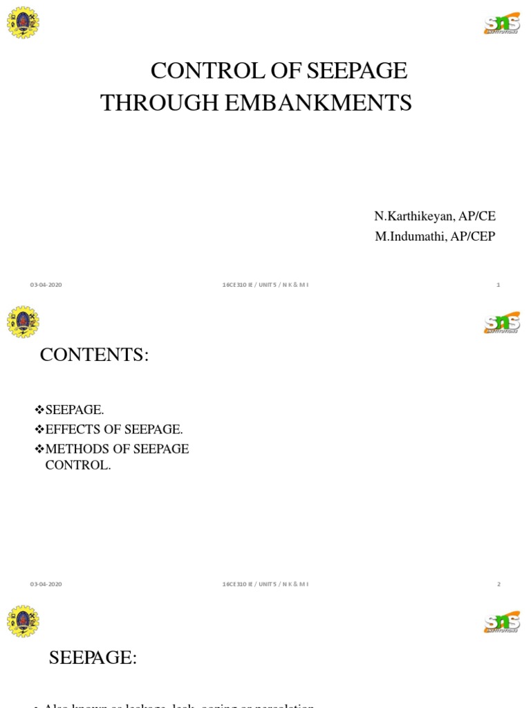 Seepage Control | PDF