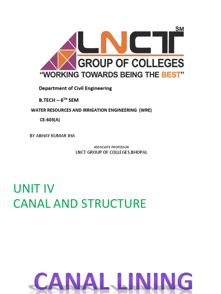 Unit Iv Canals and Stucture Word PDF | PDF | Concrete | Canal Unit Iv Canals and Stucture Word PDF | PDF | Concrete | Canal