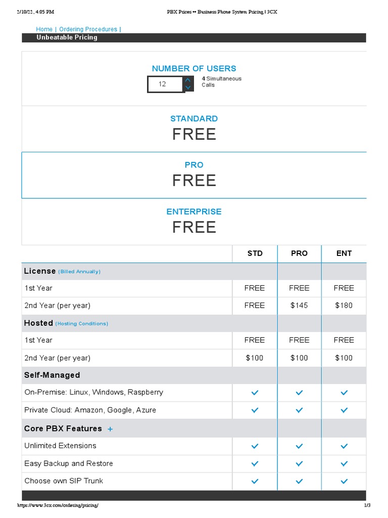 3CX PBX License Business Phone System Pricing - 3CX | PDF | Microsoft ...