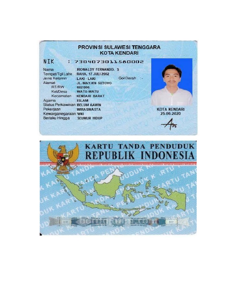 Format KTP Rionaldy Fernando. S | PDF