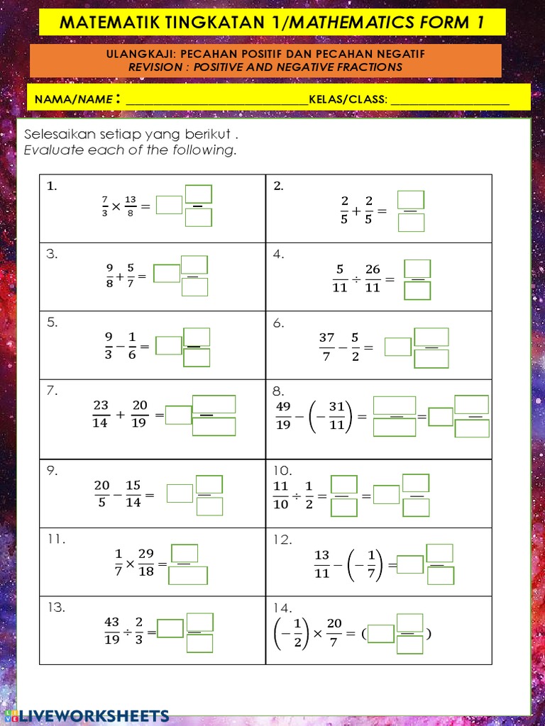 Fractions Positive and Negative | PDF