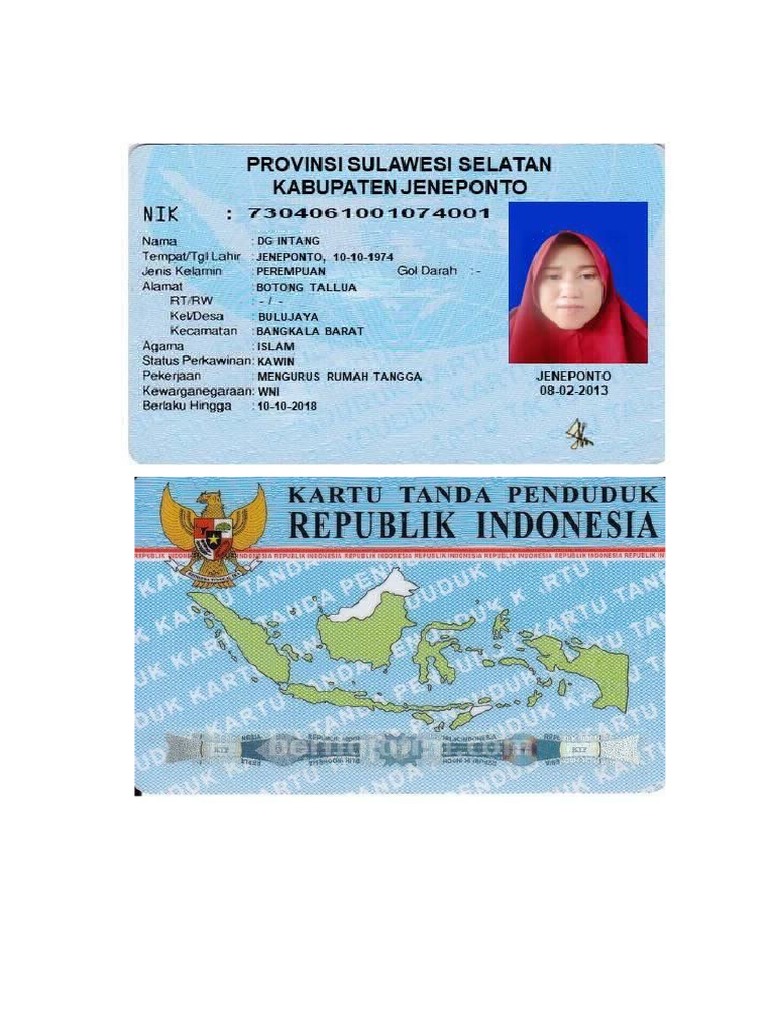 Format KTP DG Intang | PDF