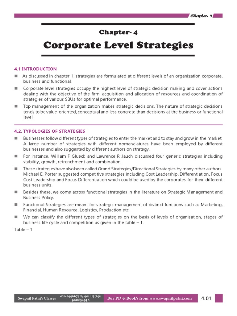 SM CH 4 | PDF | Mergers And Acquisitions | Strategic Management
