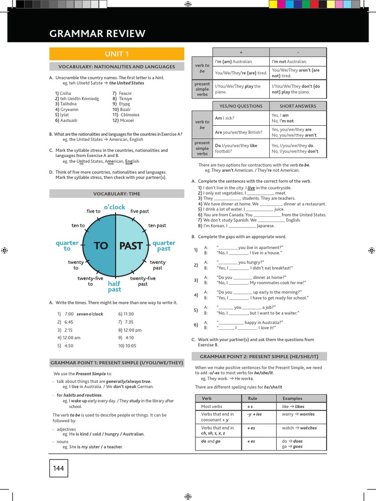 Grammar Review | PDF | Plural | English Language