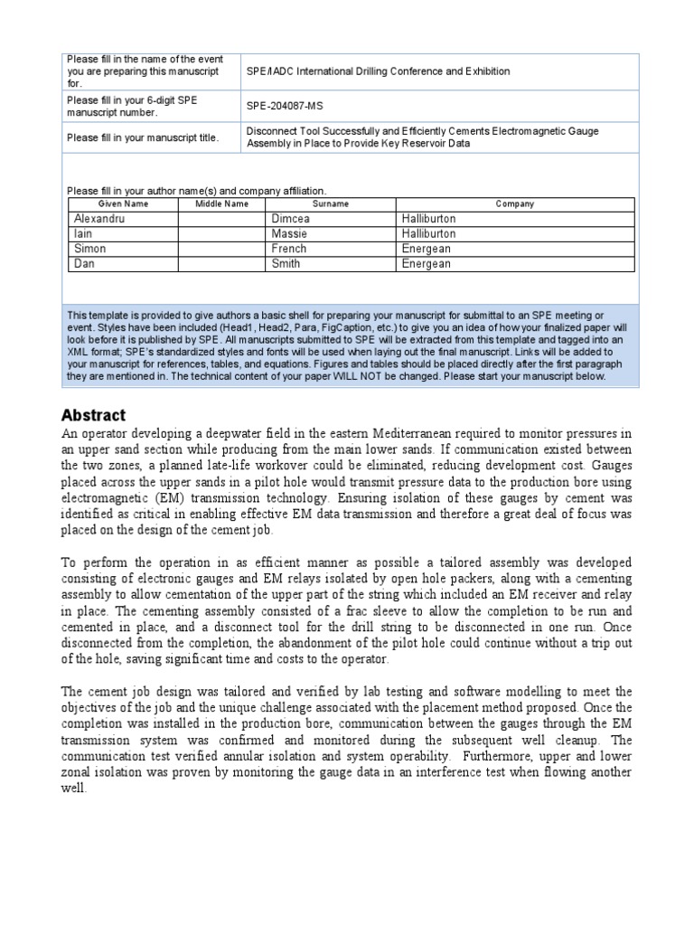 SPE Manuscript SPE-204087-MS - v2.7 | PDF | Pump | Petroleum Reservoir
