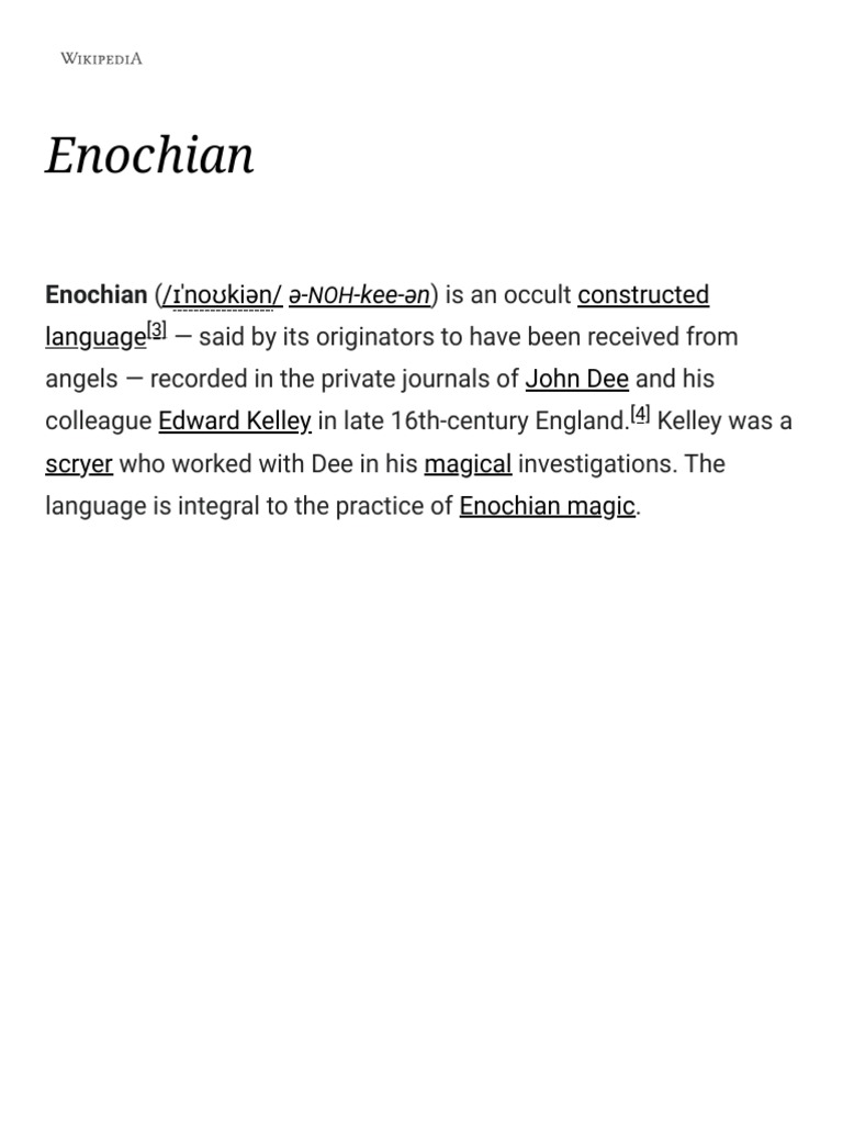 Enochian | PDF | Languages | Foreign Language Studies