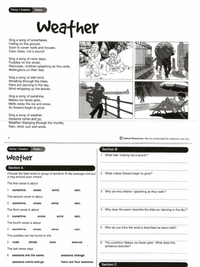 Weather READING COMPREHENSION | PDF