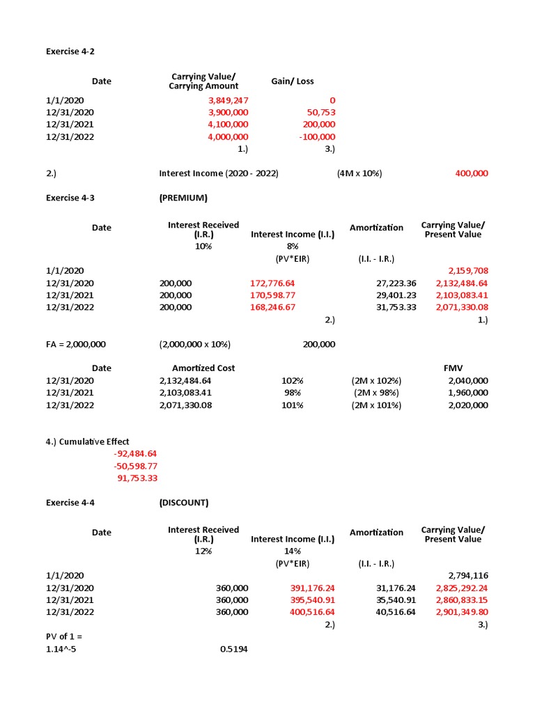 ACCCOB2 Chapter 4 Exercises | PDF | Book Value | Mathematical Finance