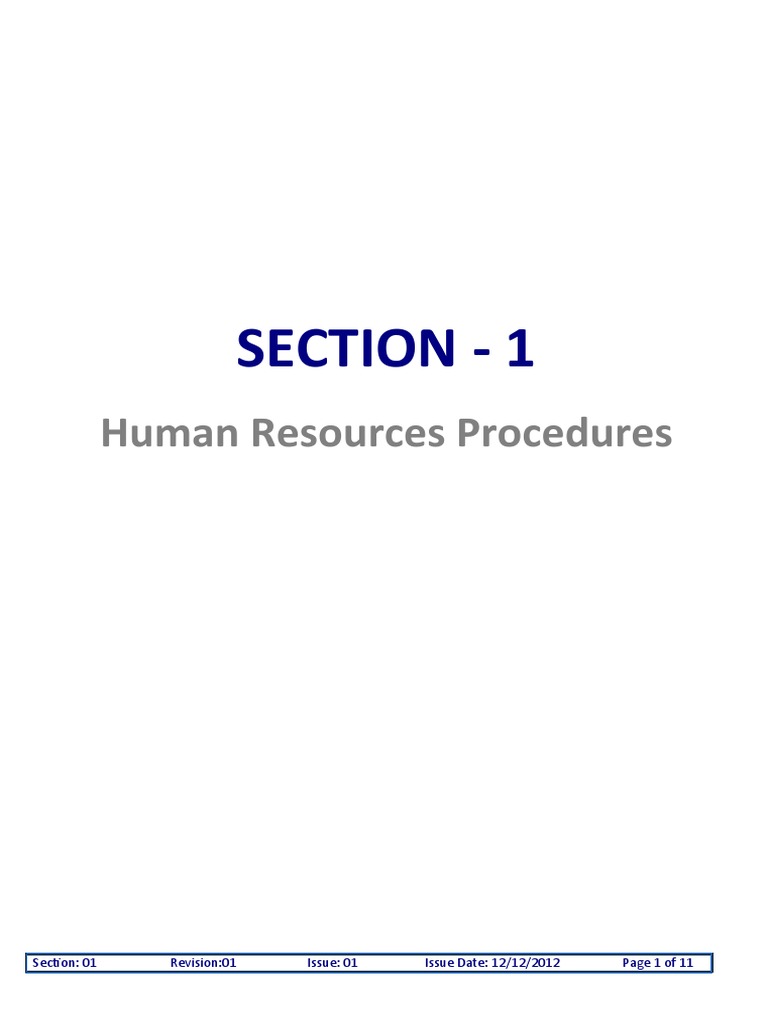Human Resource Procedure | PDF | Human Resource Management | Human ...