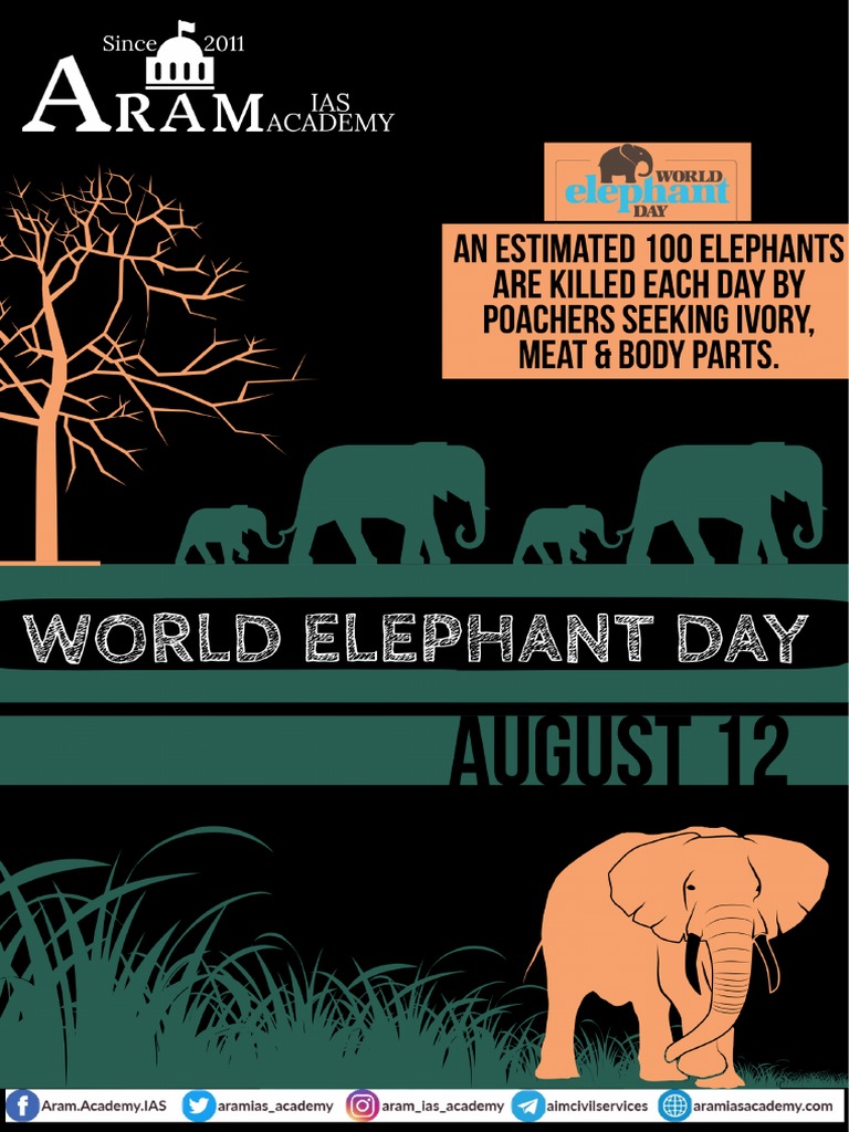 World Elephant Day - August 12th | PDF | Cites | Elephant