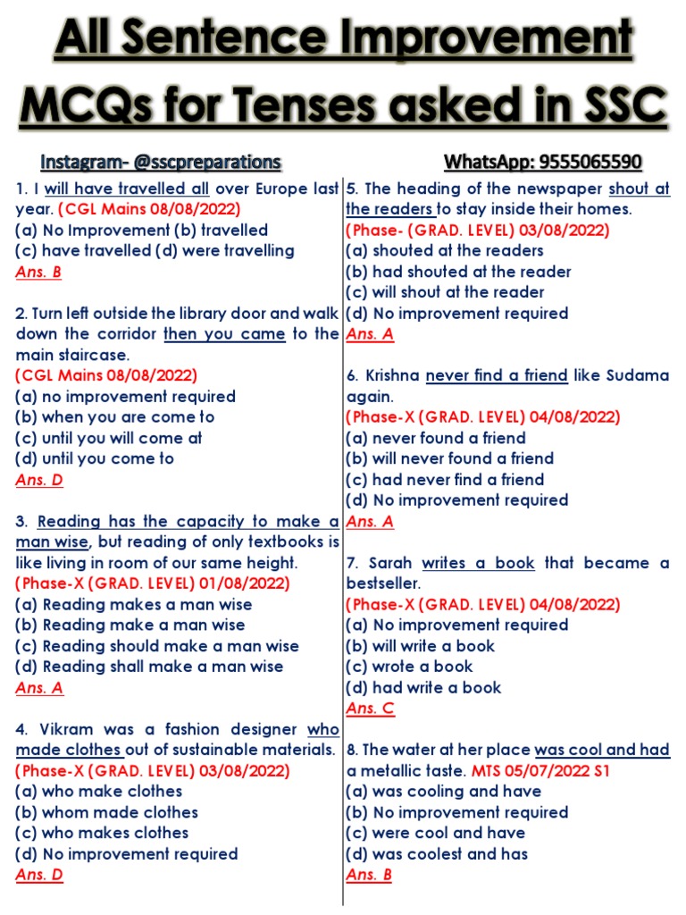 Tenses - Sentence | PDF