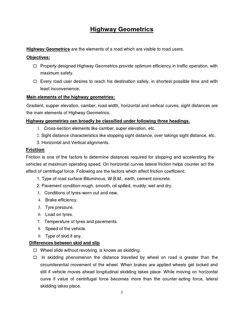 Highway Geometry | PDF