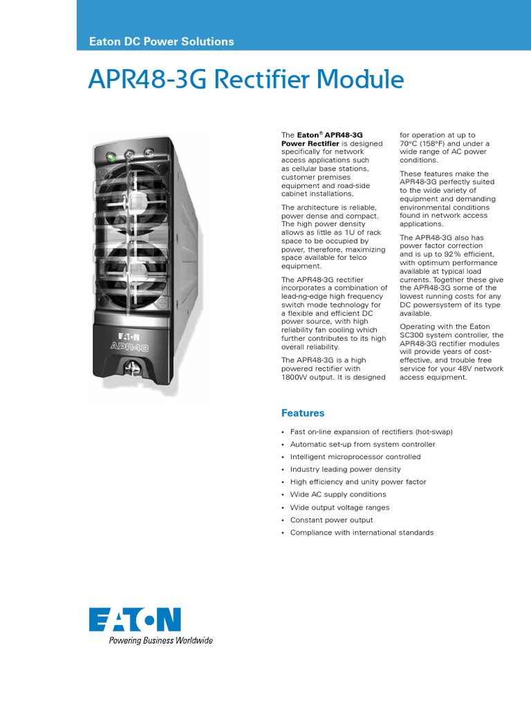 Eaton Apr48 3g Rectifier Datasheet Ps154001en | PDF | Rectifier ...