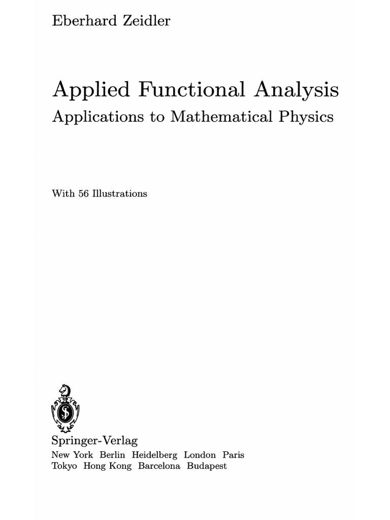 Applied Functional Analysis - Eberhard Zeidler | PDF