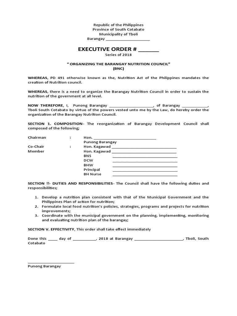 Executive Order # | PDF