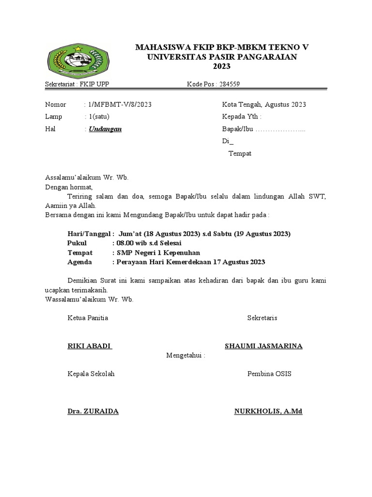 surat smpn 1 kep-1 | PDF