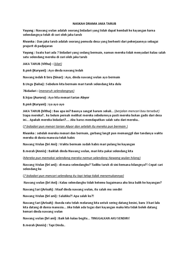 Naskah Jaka Tarub | PDF | Seni | Agama & Spiritualitas