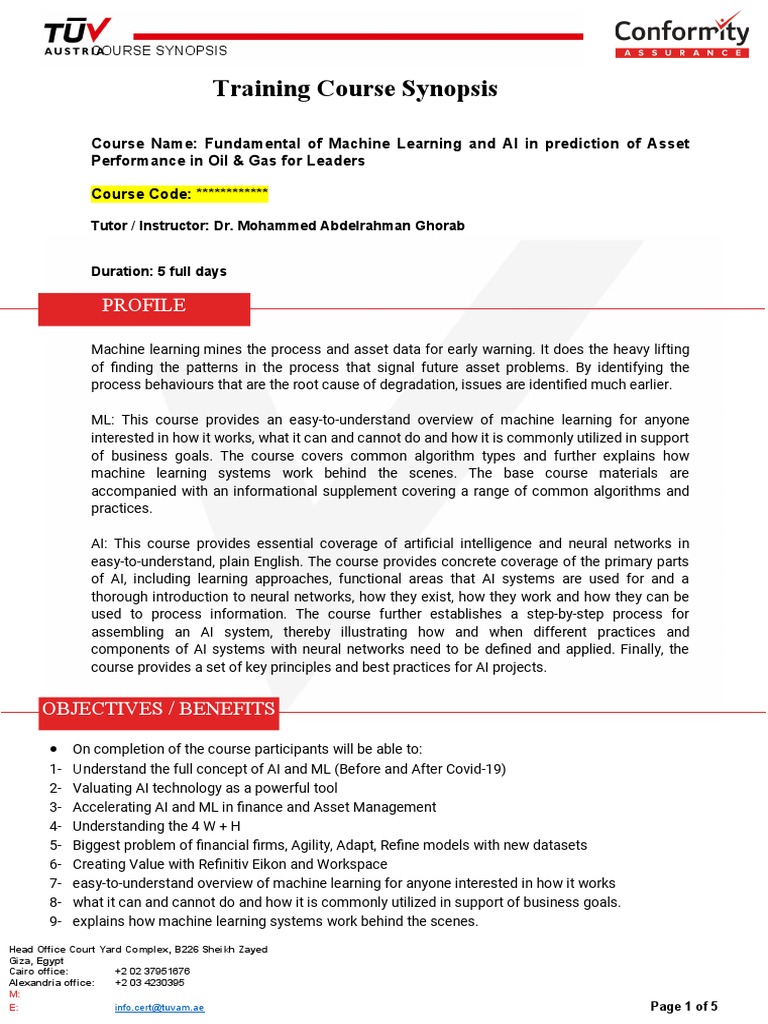 Fundamental of Machine Learning Synopsis | PDF | Machine Learning ...