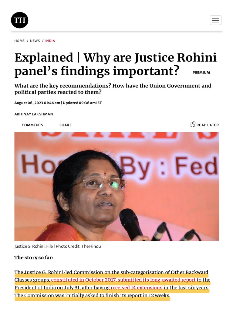 OBC Sub-Categorization Report | PDF