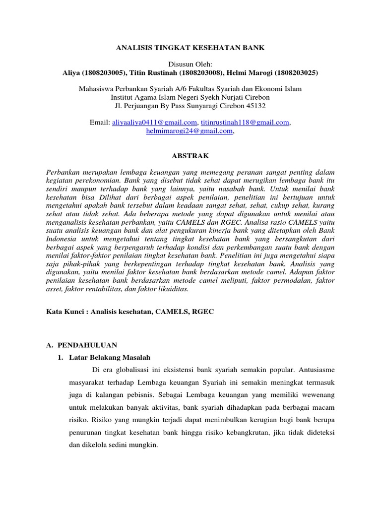 Kel.11 Akkbs Analisis Tingkat Kesehatan Bank | PDF