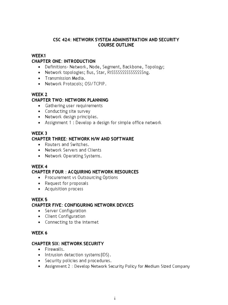 Network System Administration and Security | PDF | Computer Network | Osi Model