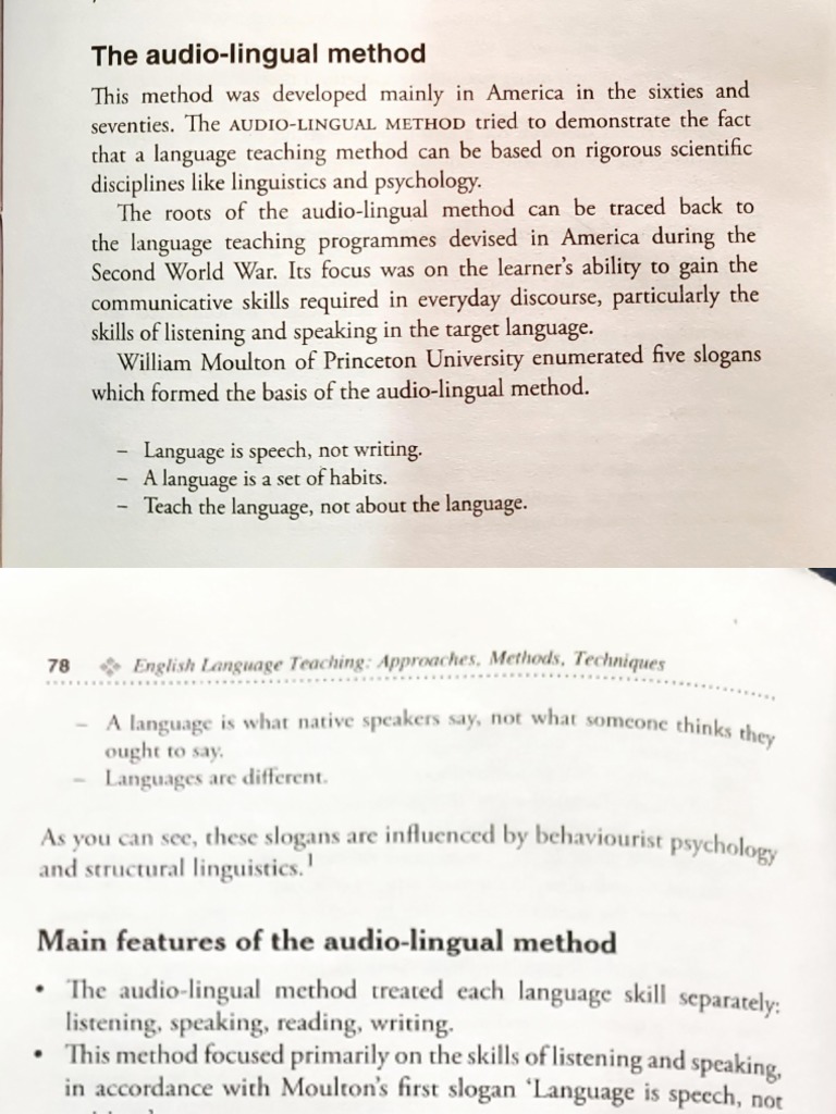 The Audio-Lingual Method | PDF