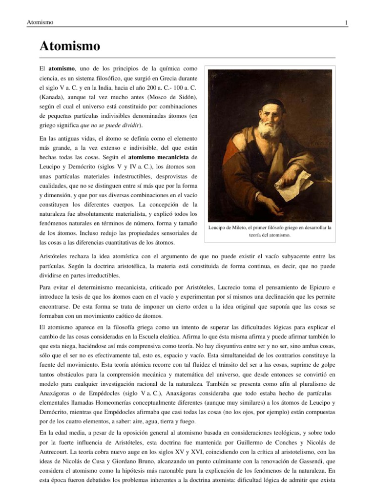 Atomismo | PDF