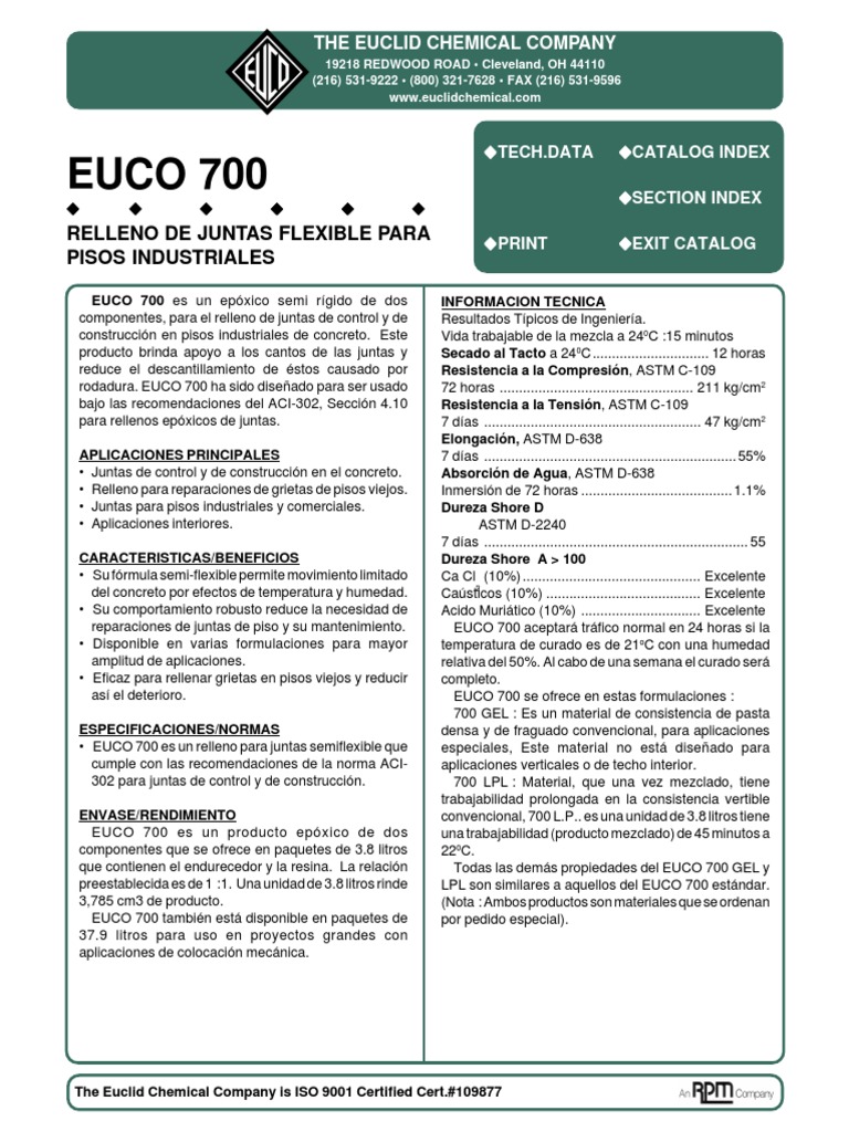 EUCO SP700 Ficha | PDF