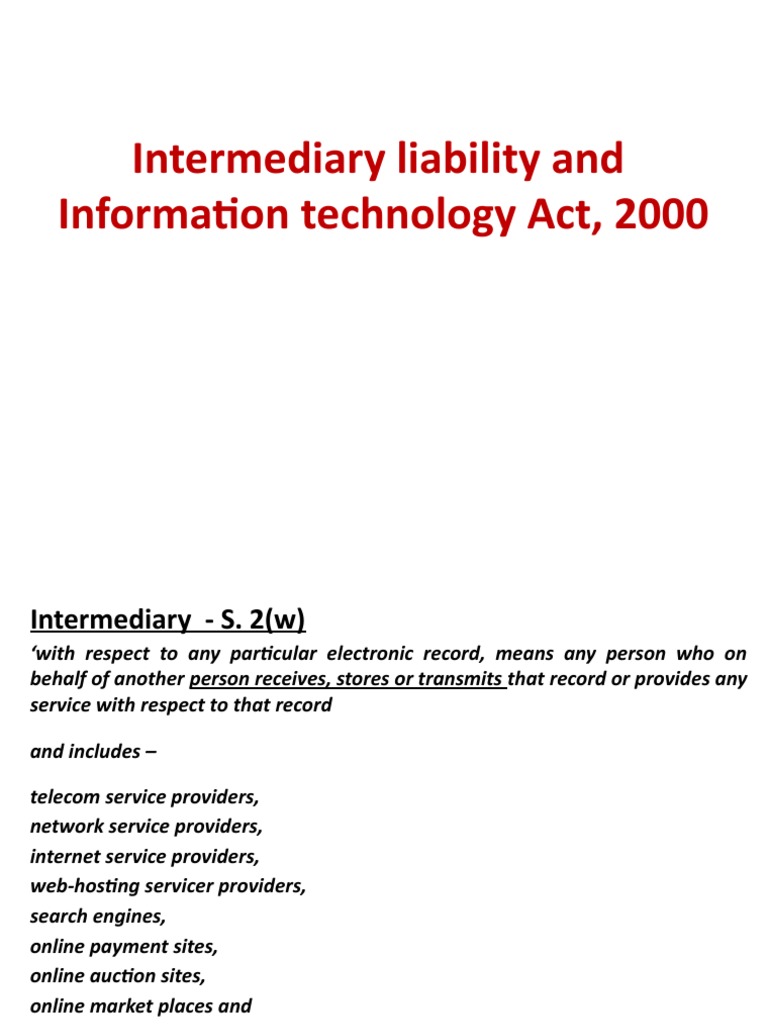 ISP Liability Under IT Act 2000 | PDF | Information | Internet Service ...