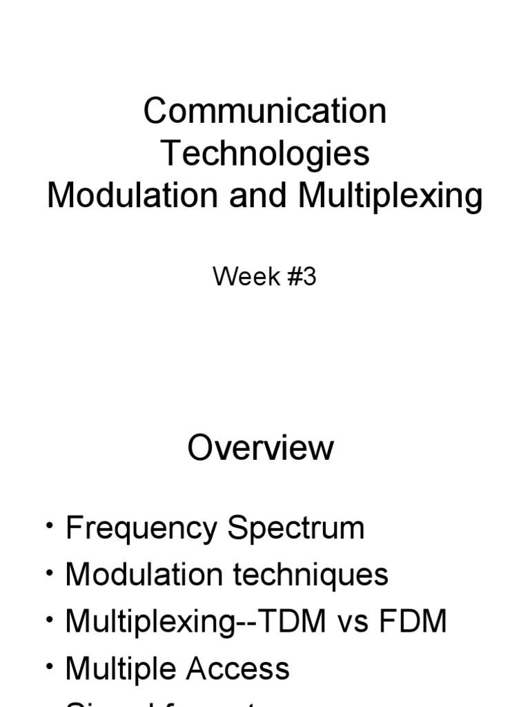 Wk3 Modulation Basic | Download Free PDF | Modulation | Channel Access Method