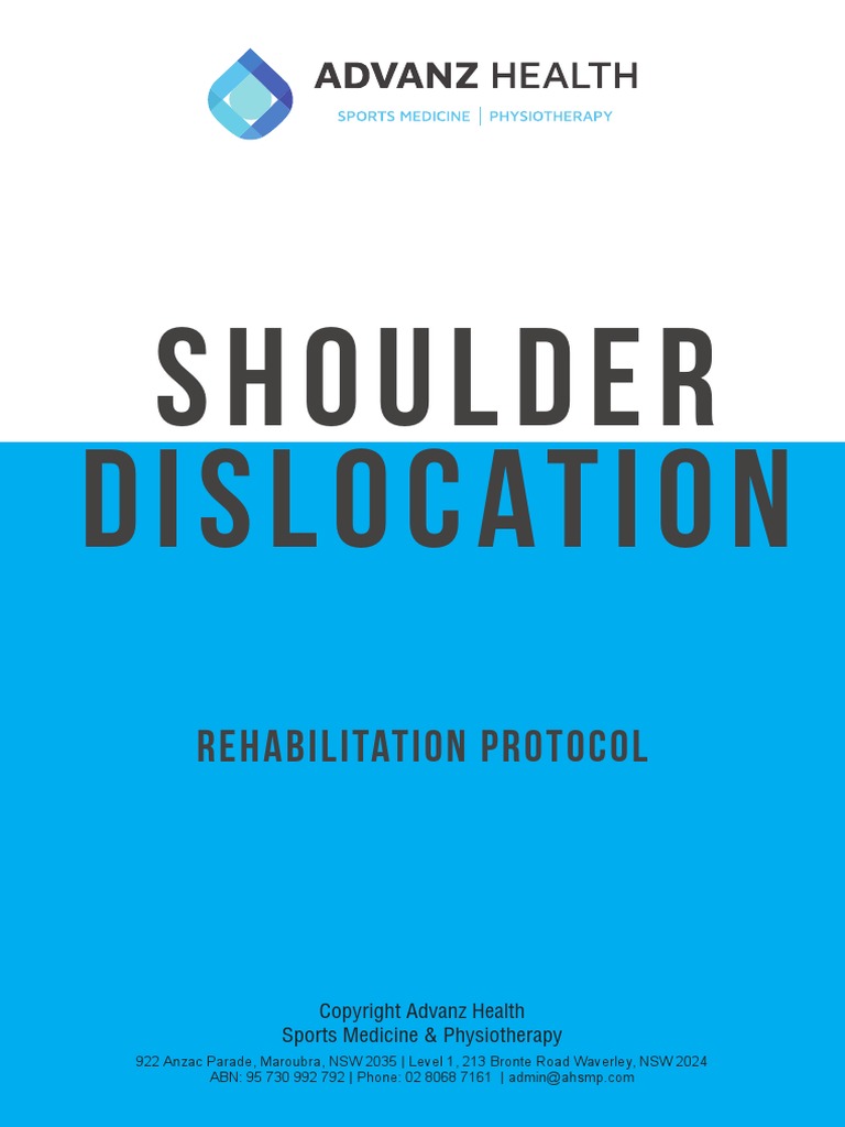Shoulder Dislocation Protocol | PDF