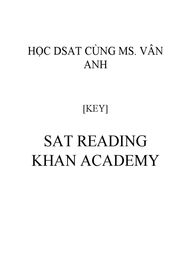 Khan Academy SAT Reading Answers | PDF | Human Communication | Learning