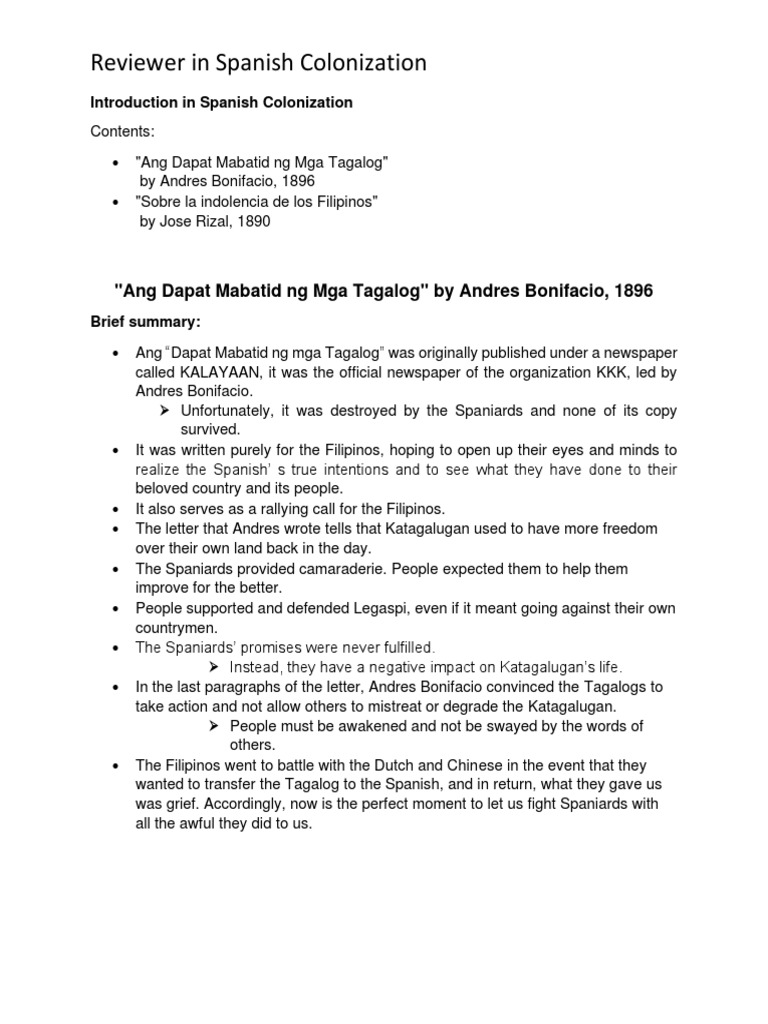 IE 1-1 Handouts For Spanish Colonization | PDF | Philippines