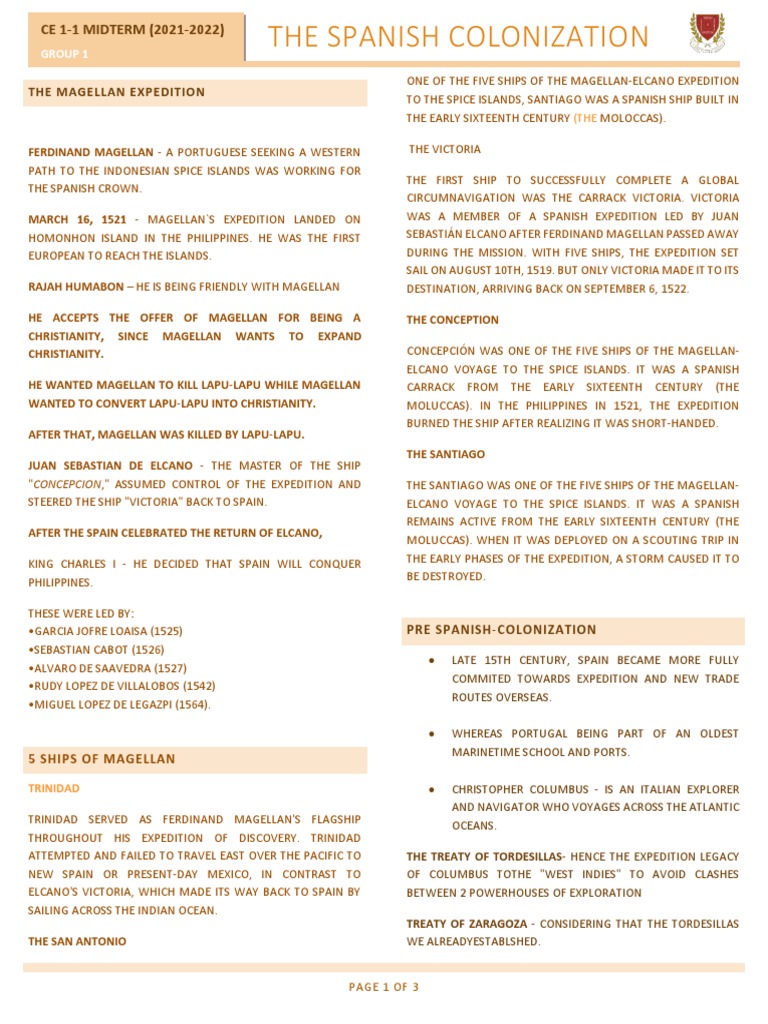 CE 1-1 Handouts For Spanish Colonization | PDF | Spanish Empire ...
