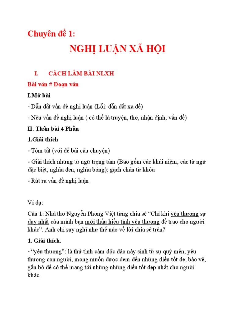 Cách Làm Bài NLXH | PDF