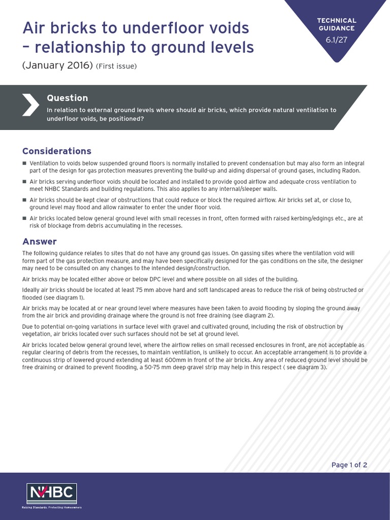 Air Bricks | PDF | Drainage | Gases