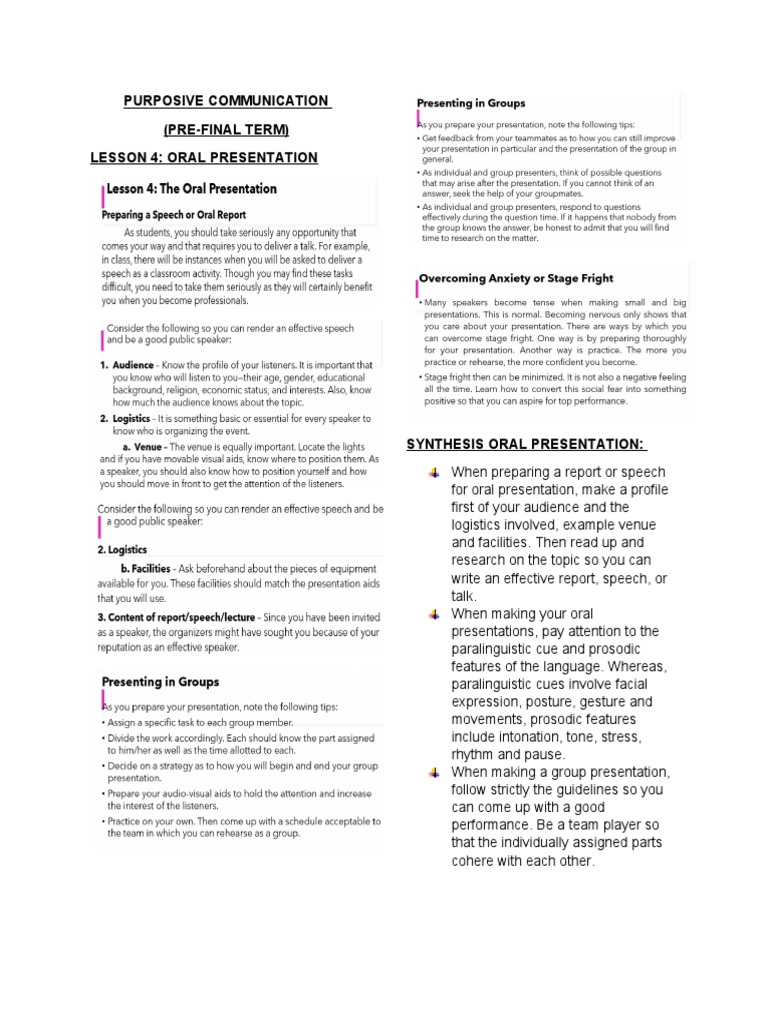 Purposive Communication Reviewer | PDF | Narration | Cognition