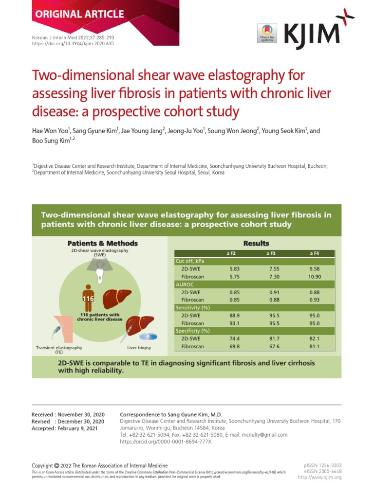 Two-Dimensional Shear Wave Elastography For Assessing Liver Fibrosis in ...