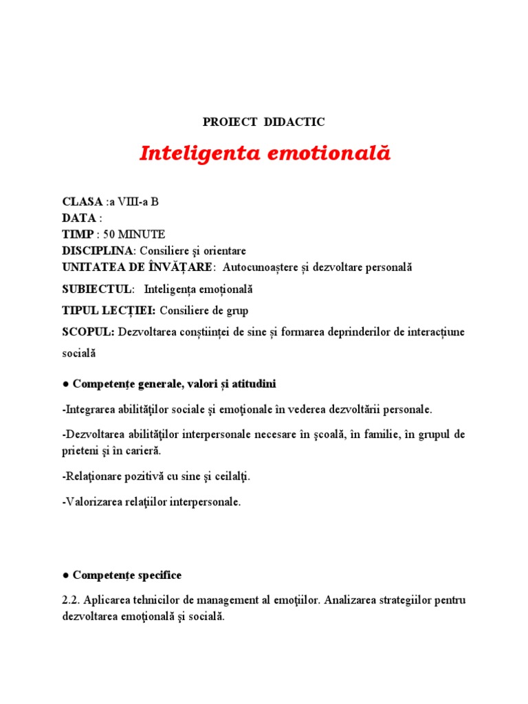 Plan de Lectie | PDF