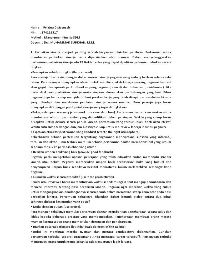 Uas Manajemen Kinerja SDM | PDF