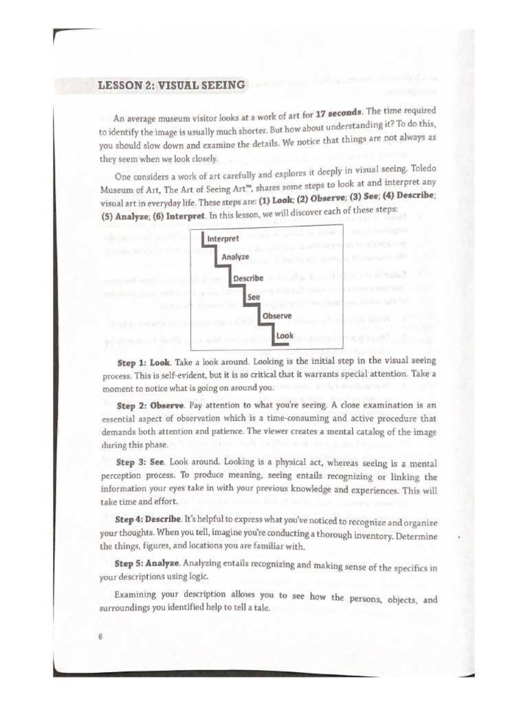 Lesson 2 Visual Seeing | PDF