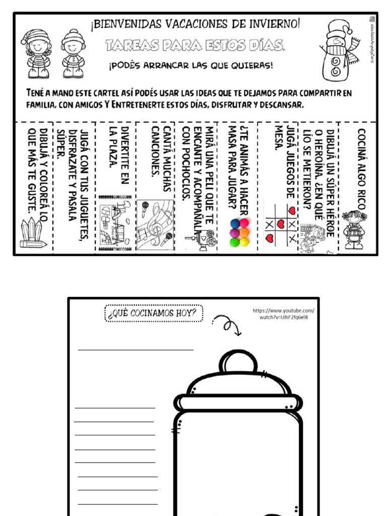ACTIVIDADES PARA LAS VACACIONES ELAULADELASEÑOANGIE | PDF