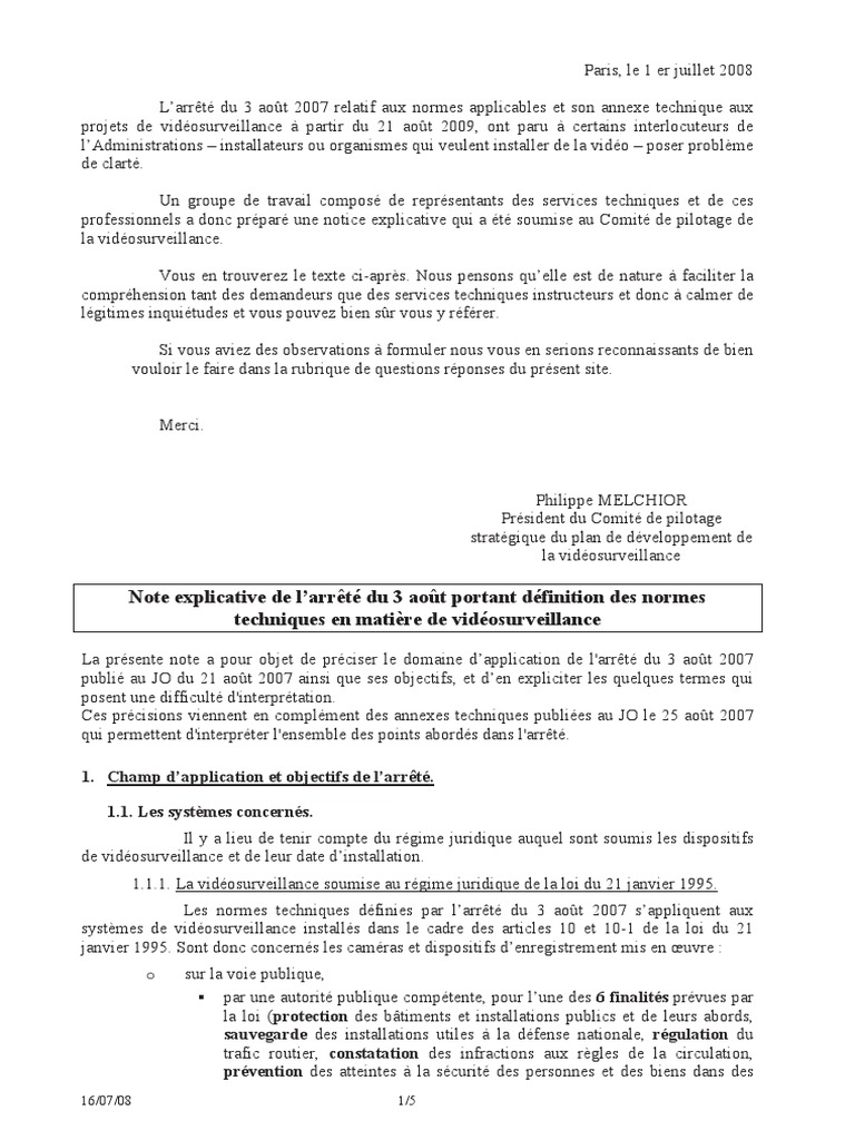 Note Explicative Arrete | PDF