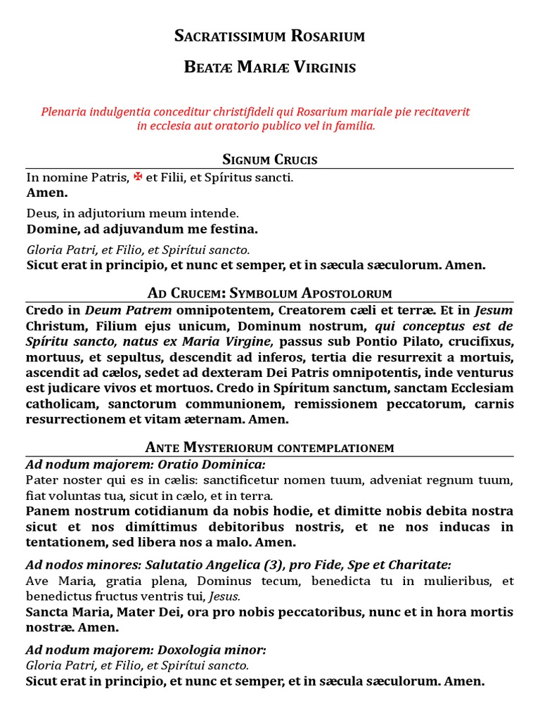 Sacratissimum ROSARIUM | PDF
