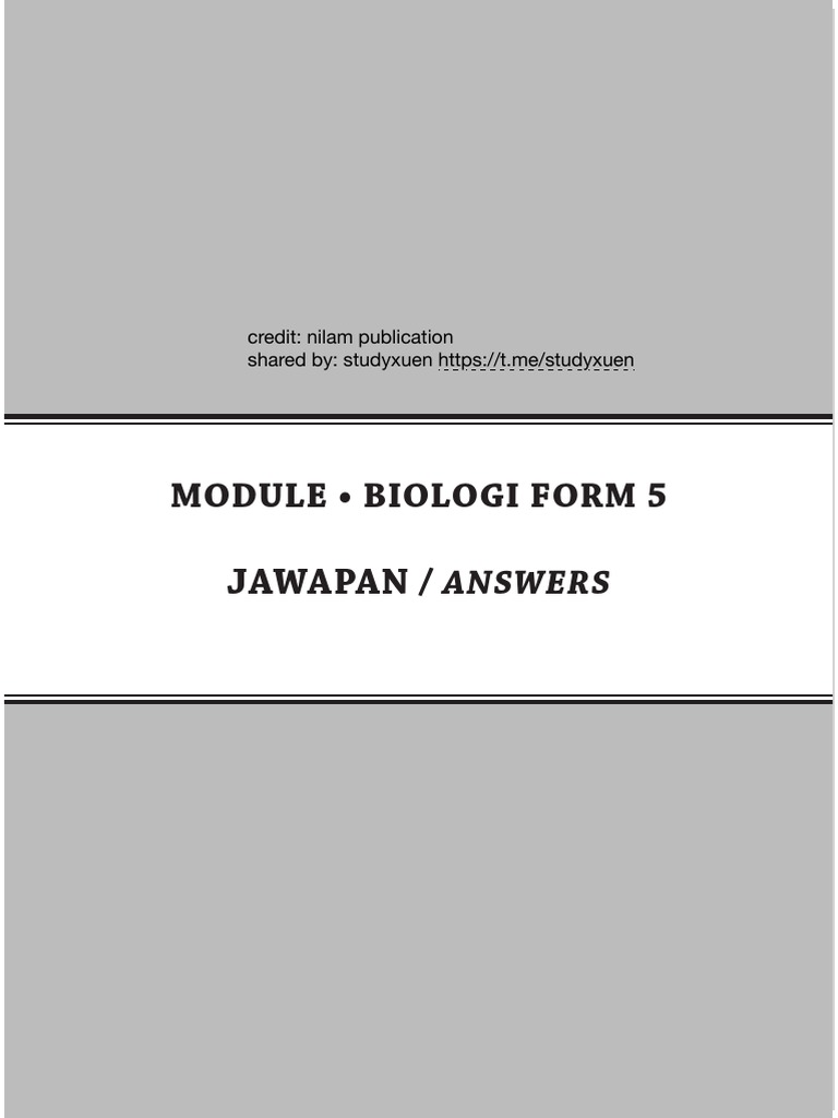 Nilam Module F5 Biology Answers | PDF | Leaf | Stoma