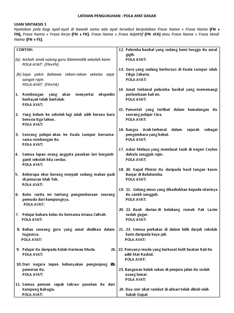 latihan pola AYAT | PDF