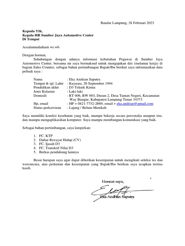 Eka Andrian S - Sales Counter | PDF