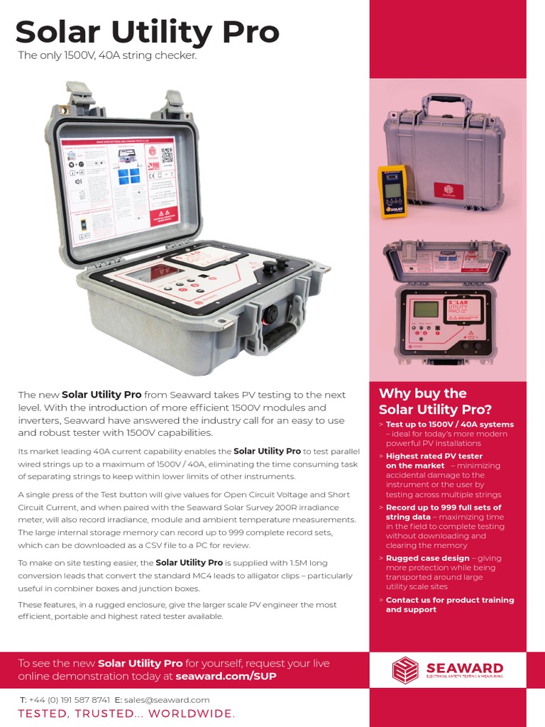 Seaward Solar Utility Pro Datasheet ROW Rev1.8 | PDF | Photovoltaics ...
