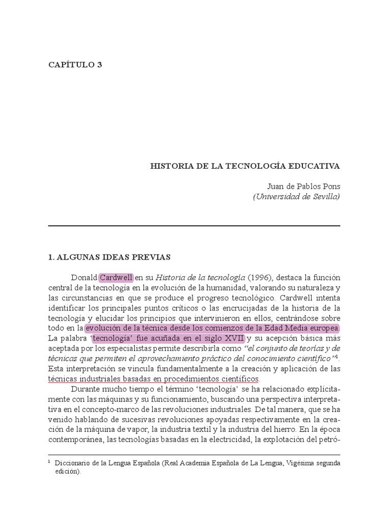 Capítulo 3. Historia de La Tecnología Educativa | PDF | Tecnologia ...